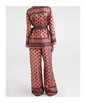 Dolce & Gabbana Silk Satin Jacquard Pajamas With Full Dg Logo