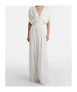 Tove Lyla Draped Jersey Gown - White