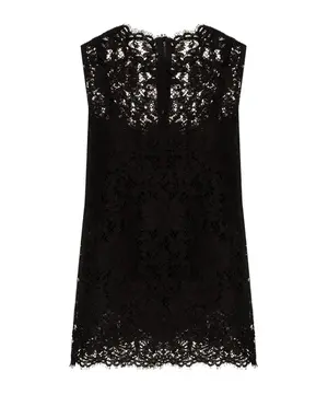Dolce & Gabbana Sleeveless Lace Top - Black