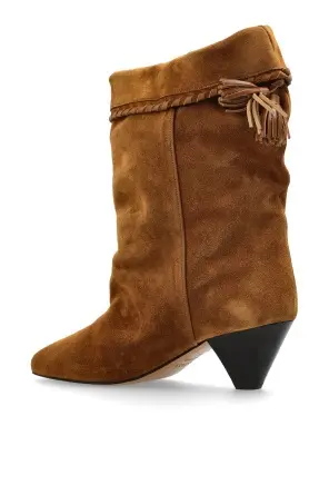 Isabel Marant Étoile Dalby Suede Ankle Boots With Fringe - Brown