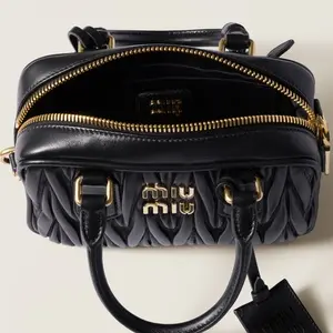 Miu Miu Matelassé Logo Lettering Tote Bag