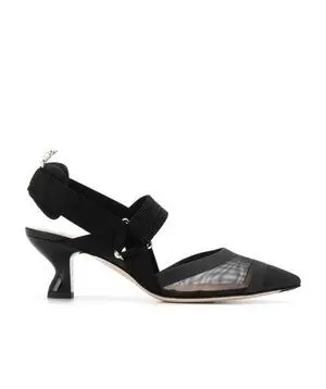 Fendi Fendi Slingback Pointed Toe Pumps Black