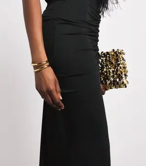 Lapointe Feather-embellished Gathered Gown