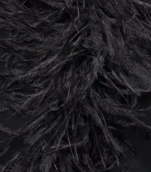 Lapointe Feather-embellished Gathered Gown