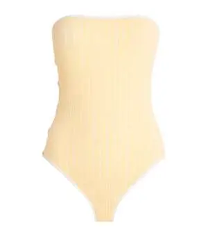 ERES Chevron Golden Strapless Swimsuit - Yellow
