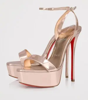 CHRISTIAN LOUBOUTIN Loubi Queen Alta Patent Leather Sandals