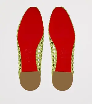 CHRISTIAN LOUBOUTIN Sweetie Jane Woven Ballet Flats - Green