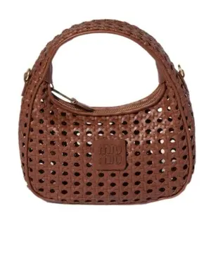 Miu Miu Wander Woven Leather Bag - Oak