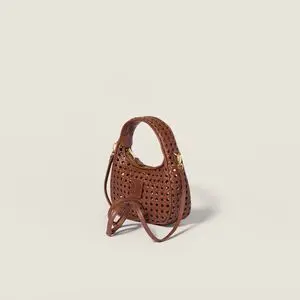 Miu Miu Wander Woven Leather Bag - Oak