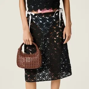 Miu Miu Wander Woven Leather Bag - Oak