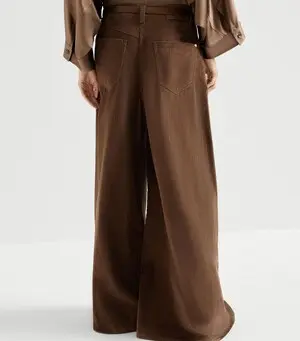 Brunello Cucinelli Corduroy Wide-leg Trousers - Brown