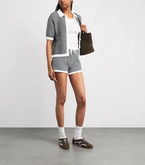 Varley Cotton Knitted Villiers Shorts - Grey