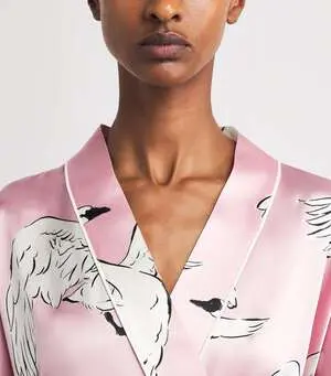 Olivia Von Halle Silk Swan Mimi Robe