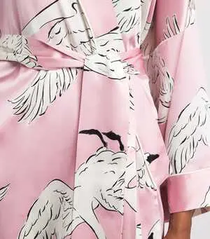 Olivia Von Halle Silk Swan Mimi Robe
