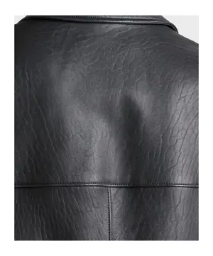 Prada Nappa Leather Zip-up Jacket With Classic Collar