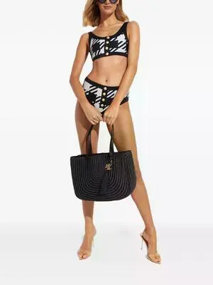 Beach Riot Isle Houndstooth Button Bikini Bottom