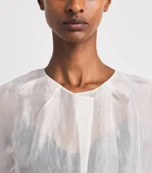 Khaite Silk Asymmetric Rumi Blouse - White