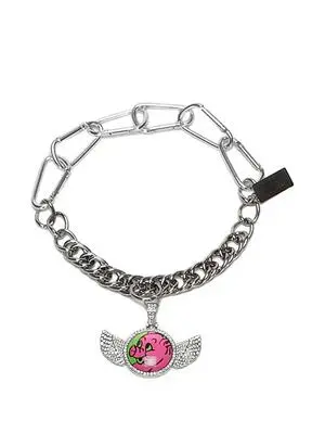 CHOPOVA LOWENA Hey Piggy Carabiner Necklace - Silver