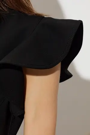 Moschino V-neck Ruffled Sleeve A-line Dress