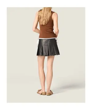 Miu Miu Cashmere And Silk Sleeveless Top With Ruffle Detail