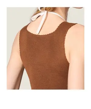 Miu Miu Cashmere And Silk Sleeveless Top With Ruffle Detail