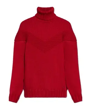 Dsquared2 V" Patterned Turtleneck Sweater - Red