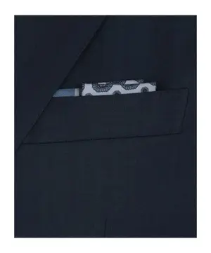Brioni Light And Steel Medallion Print Silk Pocket Square