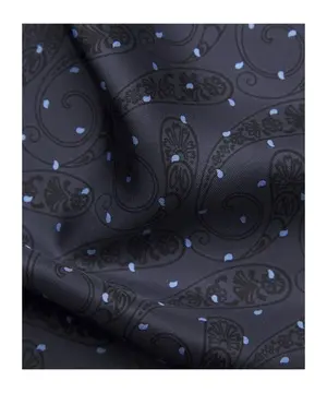 Brioni Navy And Sky Blue Silk Pocket Square