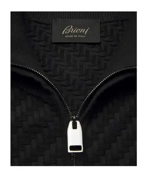 Brioni Cotton, Silk And Cashmere Trama Weave Full-zip Sweater