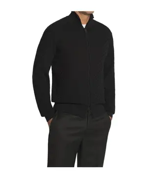 Brioni Cotton, Silk And Cashmere Trama Weave Full-zip Sweater