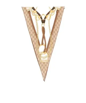 Gucci Gg Supreme Horsebit Printed Scarf-style Belt - Beige