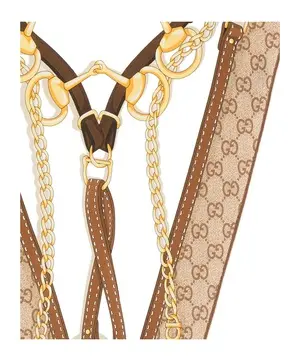 Gucci Gg Supreme Horsebit Printed Scarf-style Belt