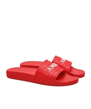 Amiri Ma Quad Logo Detail Flip Flops - Red