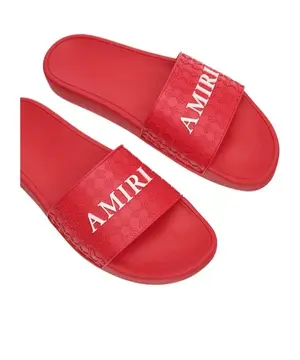 Amiri Ma Quad Logo Detail Flip Flops - Red