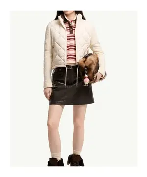 Moncler Cotton Blend Padded Zip-up Cardigan With Logo Patch