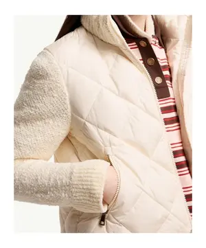 Moncler Cotton Blend Padded Zip-up Cardigan With Logo Patch