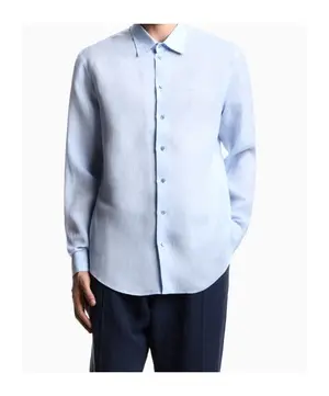 Emporio Armani Logo-detail Shirt - Light Blue