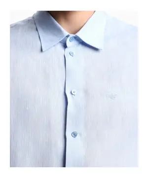Emporio Armani Logo-detail Shirt - Light Blue