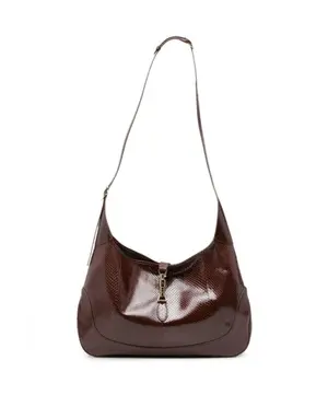 Gucci Single-shoulder Bag With Jackie Piston Clasp - Dark Brown
