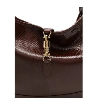 Gucci Single-shoulder Bag With Jackie Piston Clasp - Dark Brown
