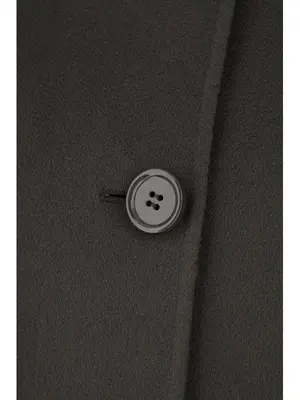 Max Mara Detailed Single Breasted Coat With Scarf - Dark Gray