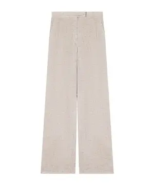 Emporio Armani High-waist Tailored Chambray Trousers - Light Brown