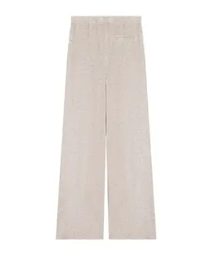 Emporio Armani High-waist Tailored Chambray Trousers - Light Brown