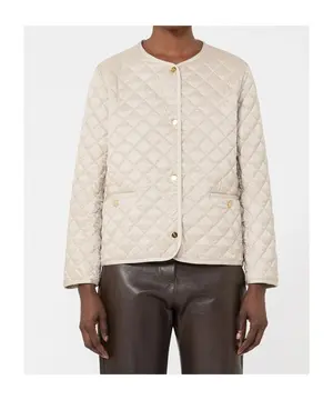 Max Mara Padded Quilted Jacket - Natural