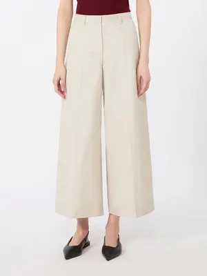 Max Mara Cotton Poplin Trousers - Beige