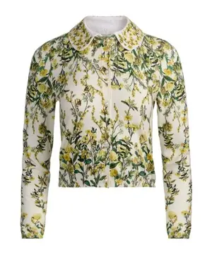 ALICEOLIVIA Printed Collar Cardigan