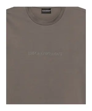 Emporio Armani Logo Embossed Crewneck T-shirt