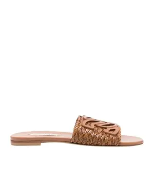 Casadei Round-toe Flat Sandals - Brown