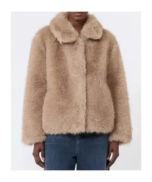 Max Mara Short Faux Fur Coat - Honey-colored
