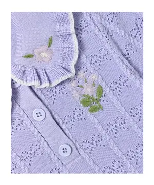 SELF-PORTRAIT Lilac Pointelle Knit Dress
